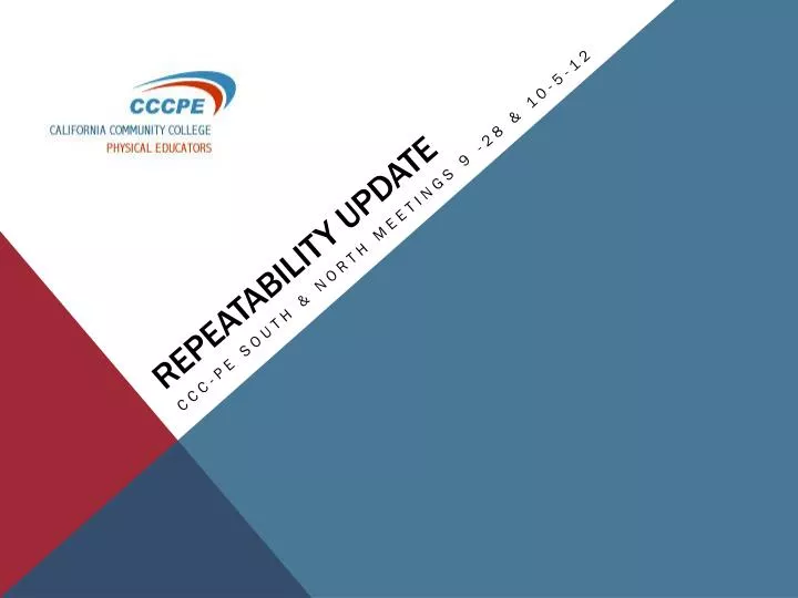 PPT - Repeatability update PowerPoint Presentation, free download - ID ... PPT - Repeatability update PowerPoint Presentation, free download - ID ...