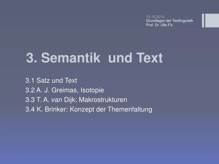 PPT - 3 . Semantik und Text PowerPoint Presentation, free download - ID ...