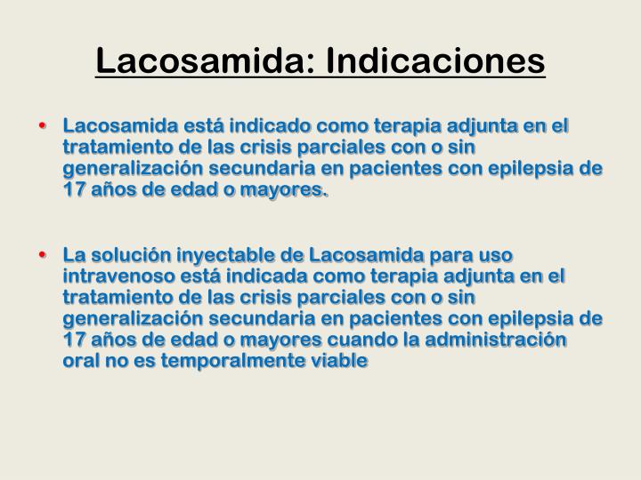 PPT - Lacosamida: Nueva opción terapéutica para el tratamiento de la ...