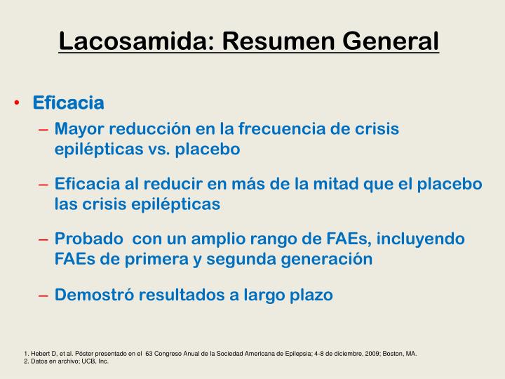PPT - Lacosamida: Nueva opción terapéutica para el tratamiento de la ...