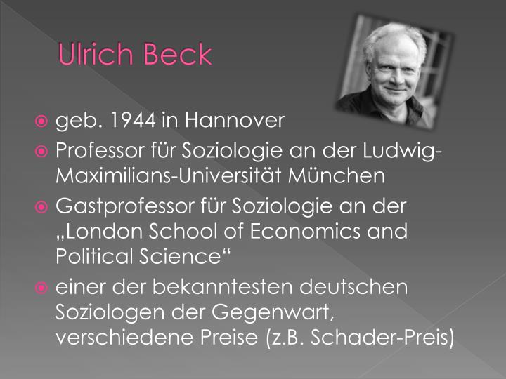 PPT - Individualisierung - Theorie von Ulrich Beck PowerPoint ...