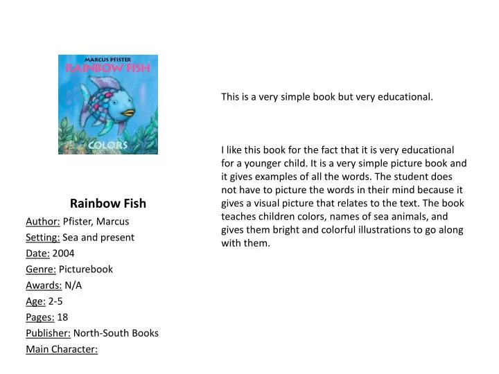 PPT - Rainbow Fish PowerPoint Presentation, free download - ID:2060096