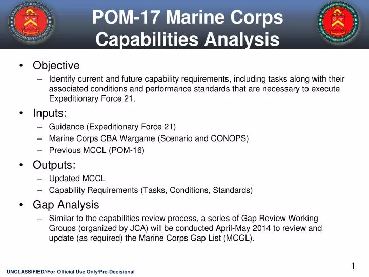 PPT - POM-17 Marine Corps Capabilities Analysis PowerPoint Presentation ...