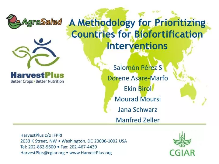 PPT - A Methodology for Prioritizing Countries for Biofortification ...