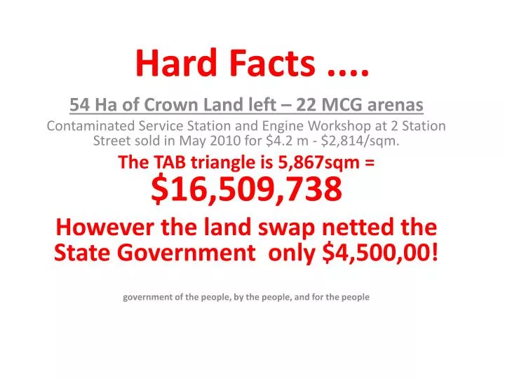 PPT - Hard Facts .... PowerPoint Presentation, free download - ID:2060989