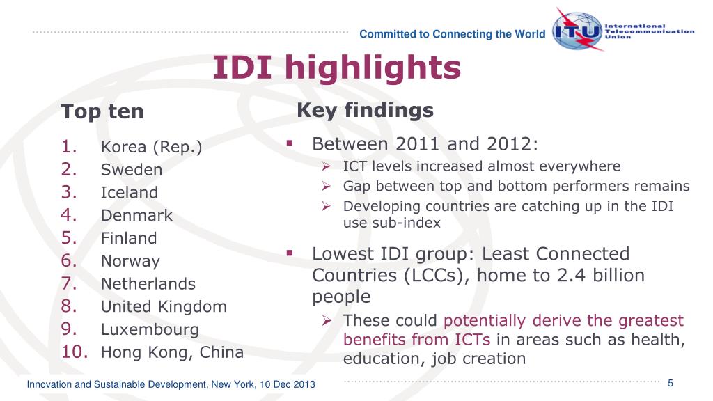 PPT - Measuring the Information Society 2013 Malcolm Johnson, ITU ...