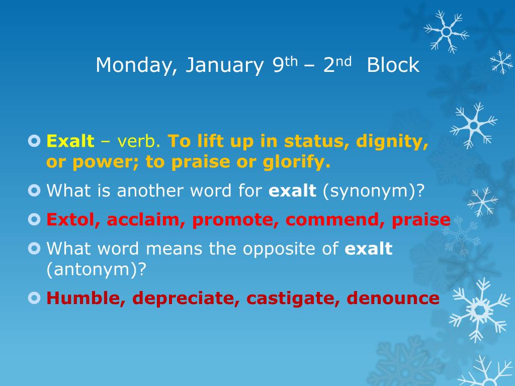 PPT - Monday, January 9 th through Friday, January 13 th PowerPoint ...