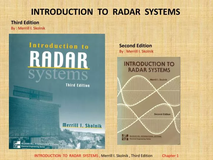PPT - Third Edition By : Merrill I. Skolnik PowerPoint Presentation ...