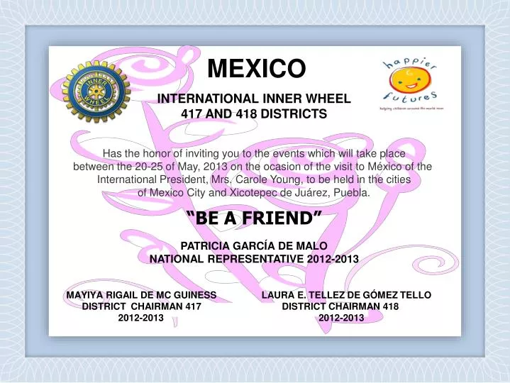 PPT - INTERNATIONAL INNER WHEEL 417 AND 418 DISTRICTS PowerPoint ...