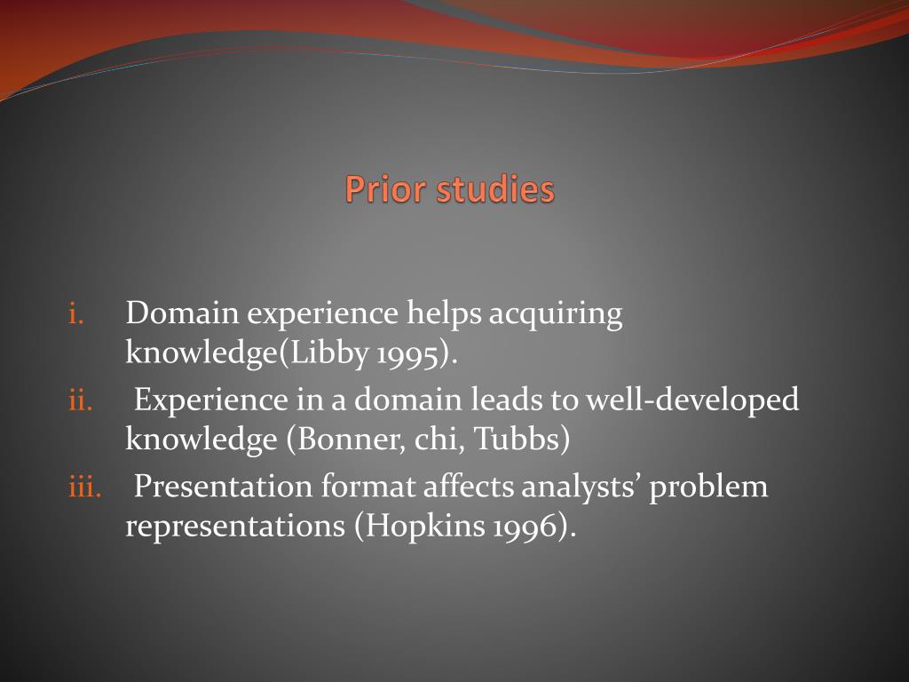 PPT - Domain Experience & Task Format on Accountants' Information ...