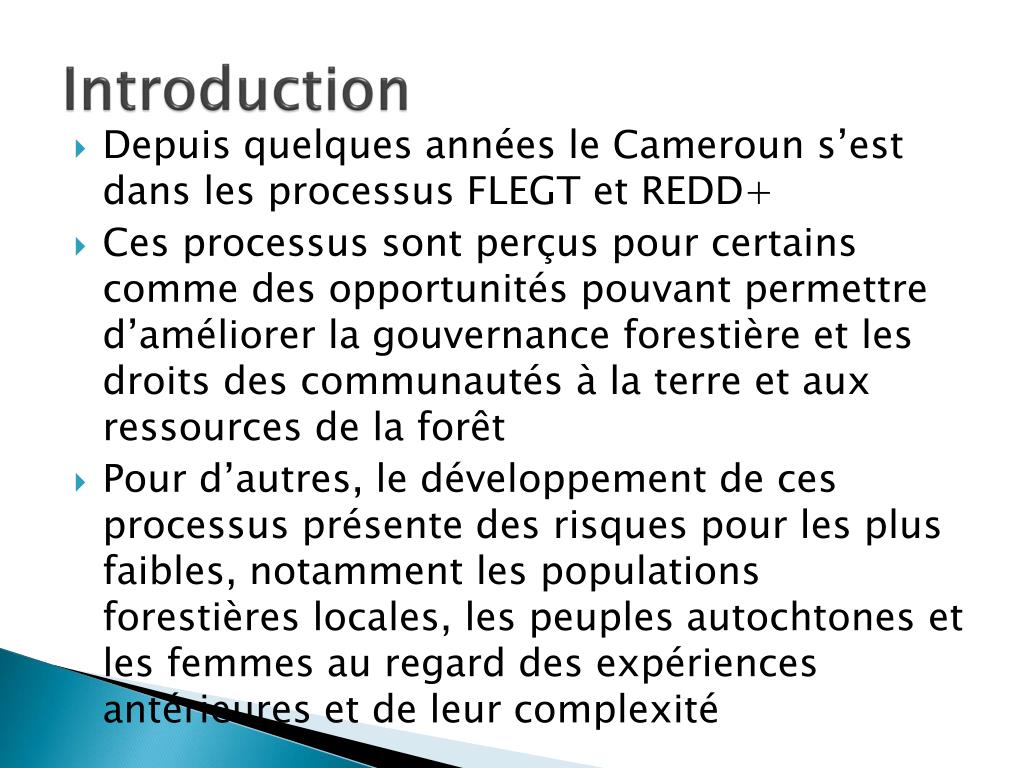 PPT - Atelier régional les processus FLEGT et REDD+ en matière des ...