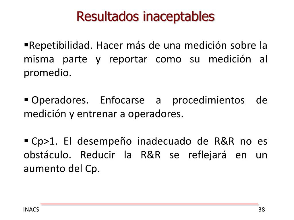 PPT - Calidad de las Mediciones; Repetibilidad y Reproducibilidad (R&R ...