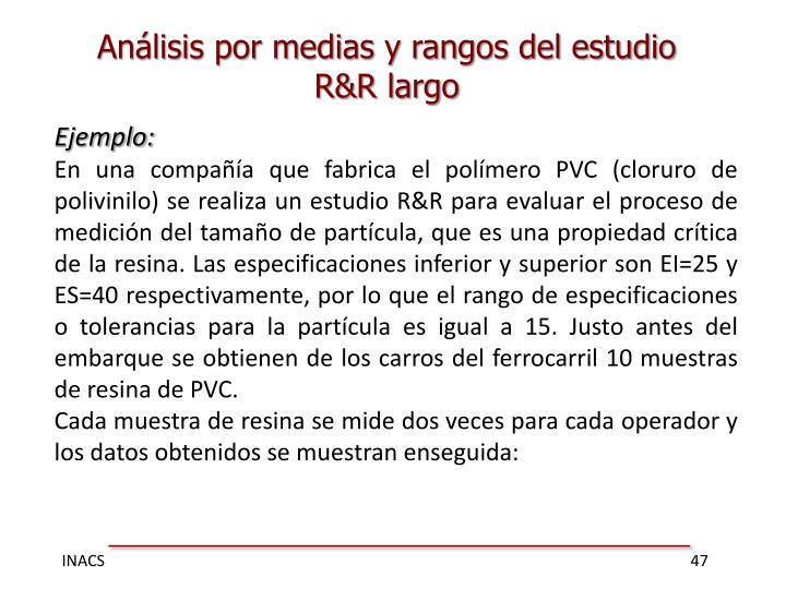 PPT - Calidad de las Mediciones; Repetibilidad y Reproducibilidad (R&R ...