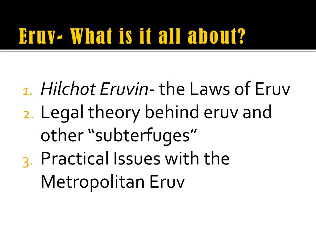 PPT - It’s a Thin Line: The Eruv and Jewish Community in New York and ...