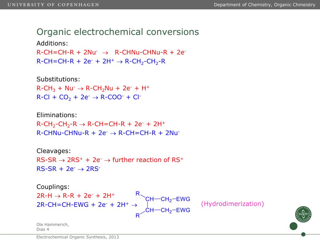 PPT - Electrochemical Organic Synthesis Ole Hammerich PowerPoint ...