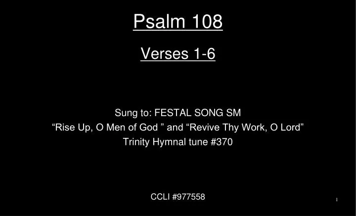 PPT - Psalm 108 Verses 1-6 PowerPoint Presentation, free download - ID ...