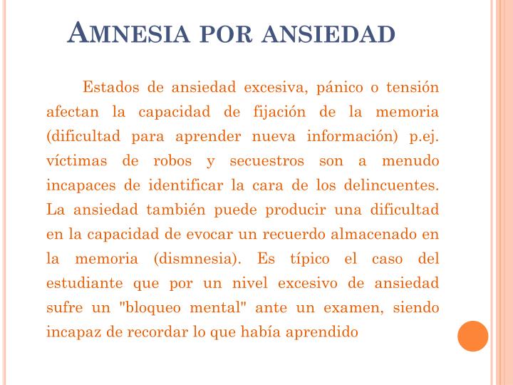 PPT - TRANSTORNOS DE MEMORIA PowerPoint Presentation - ID:2064467