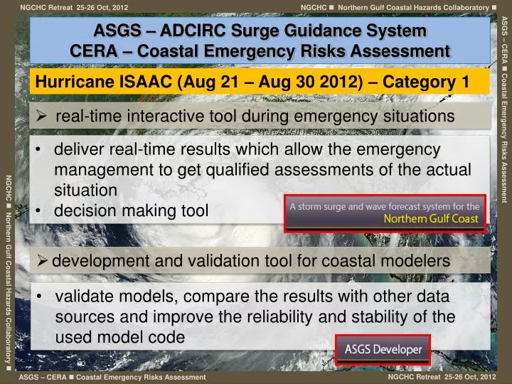 PPT - ASGS – ADCIRC Surge Guidance System CERA – Coastal Emergency ...