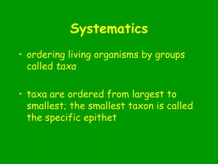 PPT - Systematics PowerPoint Presentation, free download - ID:2064511