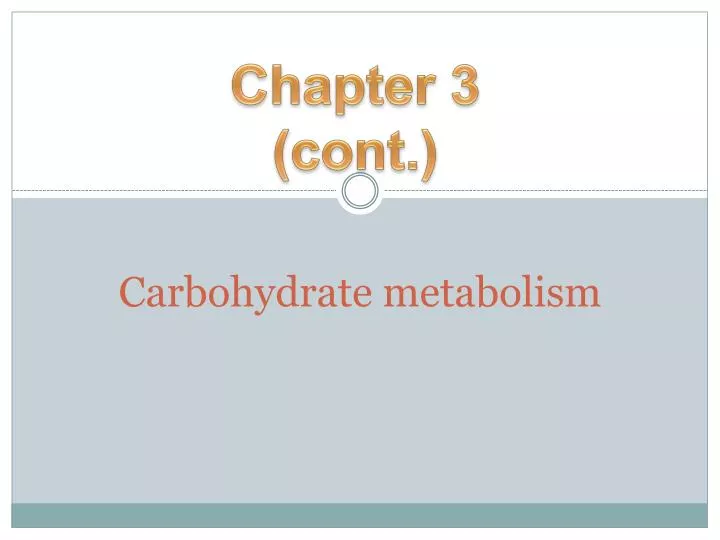 PPT - Carbohydrate metabolism PowerPoint Presentation, free download ...