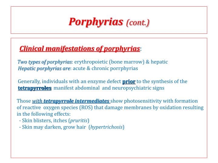PPT - Porphyrin metabolism & porphyrias PowerPoint Presentation - ID ...