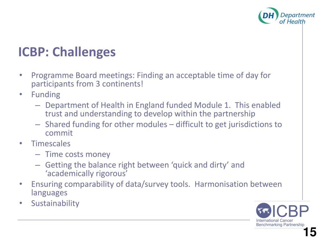 PPT - The International Cancer Benchmarking Partnership (ICBP): A model ...