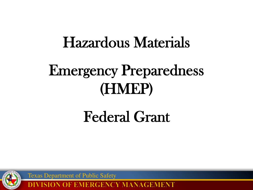 PPT - Hazardous Materials Emergency Preparedness (HMEP) Federal Grant ...