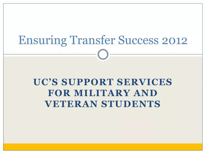 PPT - Ensuring Transfer Success 2012 PowerPoint Presentation, free ...