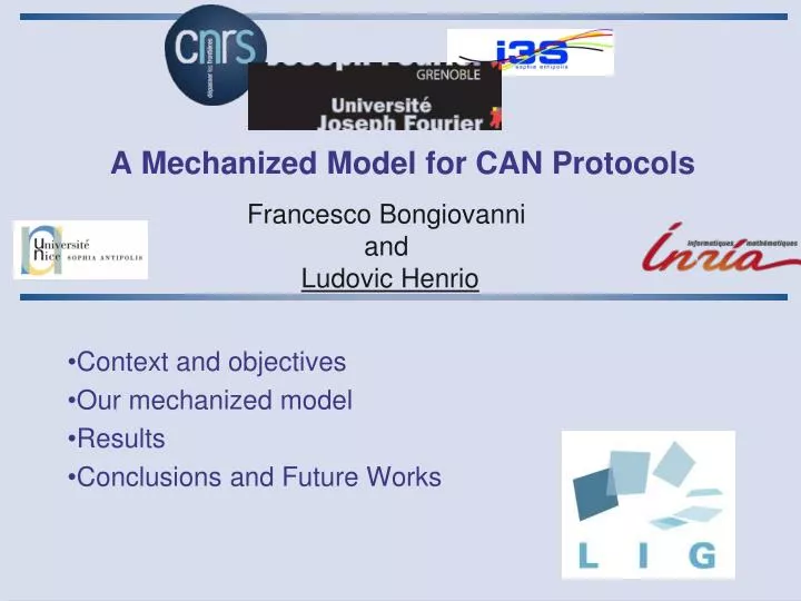 PPT - A Mechanized Model for CAN Protocols PowerPoint Presentation ...
