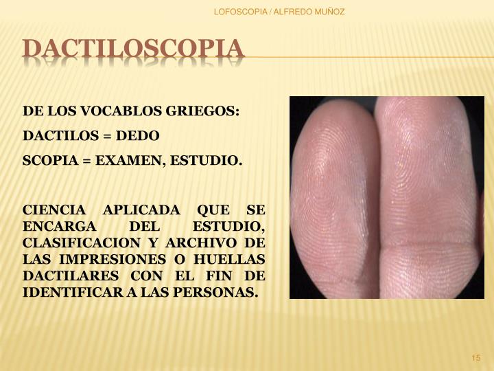 PPT - LOFOSCOPIA Generalidades PowerPoint Presentation - ID:2065461