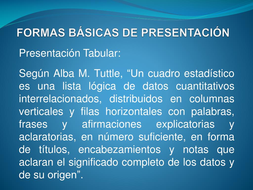 PPT - CONSIDERACIONES PARA LA ELABORACIÓN DE CUADROS ESTADÍSTICOS ...
