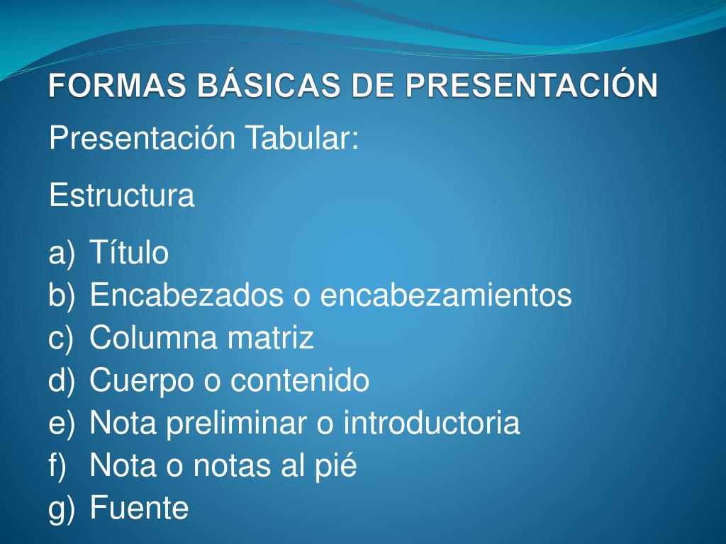 PPT - CONSIDERACIONES PARA LA ELABORACIÓN DE CUADROS ESTADÍSTICOS ...