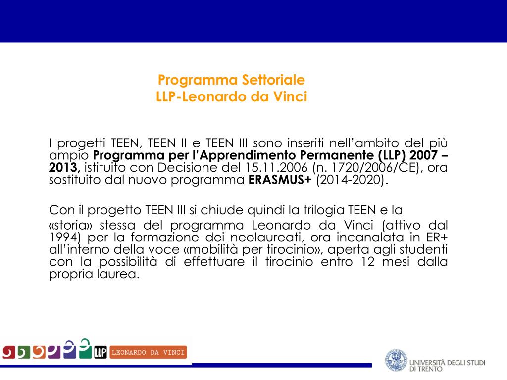 PPT - Programma Settoriale LLP-Leonardo Da Vinci Mobilità Giovani ...