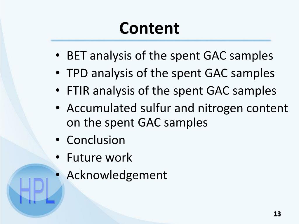 PPT - Regeneration of granular activated carbon (GAC) exhausted by ...
