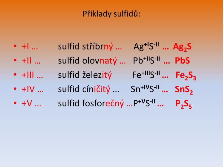 PPT - Názvosloví sulfidů PowerPoint Presentation - ID:2067426