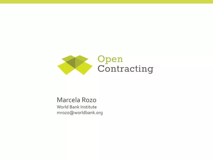 PPT - Marcela Rozo World Bank Institute mrozo@worldbank.org PowerPoint ...