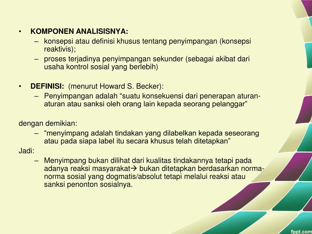 PPT - TEORI PERILAKU MENYIMPANG KONTEMPORER (Teori Labeling & Konflik ...