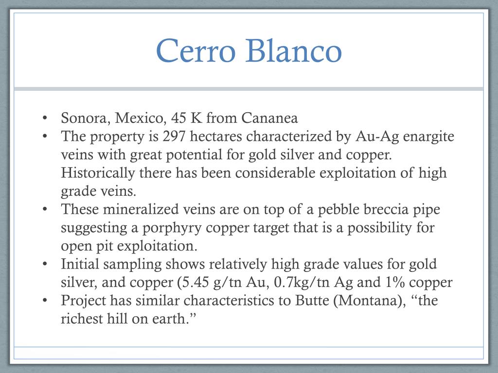 PPT - Samalayuca Samalayuca is a Mexican mining/exploration company ...