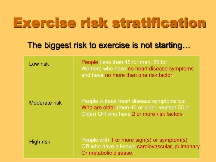What Is Risk Stratification For Exercise