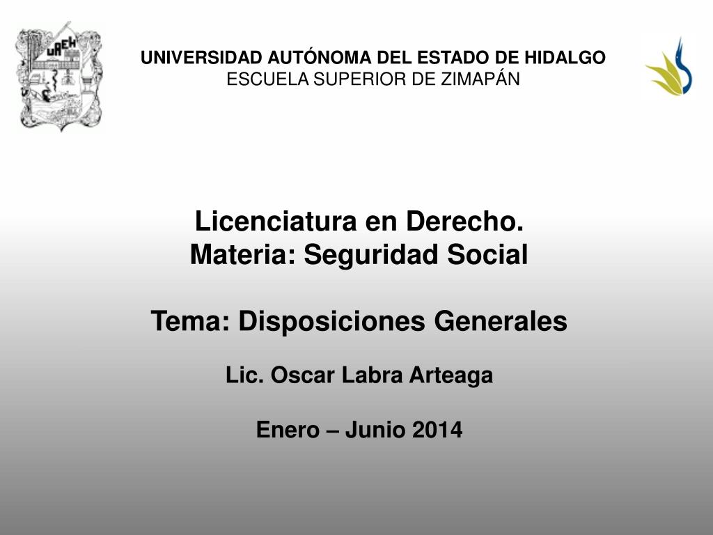 PPT - UNIVERSIDAD AUTÓNOMA DEL ESTADO DE HIDALGO ESCUELA SUPERIOR DE ...