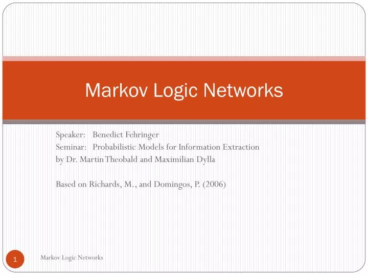 PPT - Markov Logic Networks PowerPoint Presentation, free download - ID:2067836