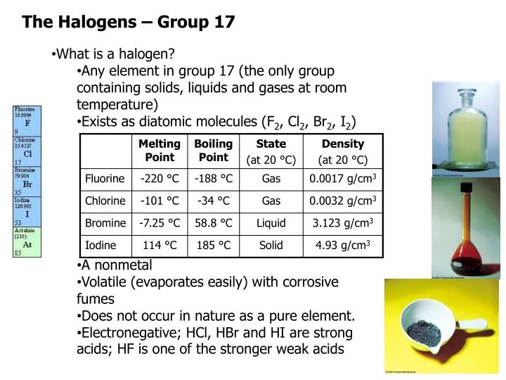 PPT - The Halogens – Group 17 PowerPoint Presentation, free download ...