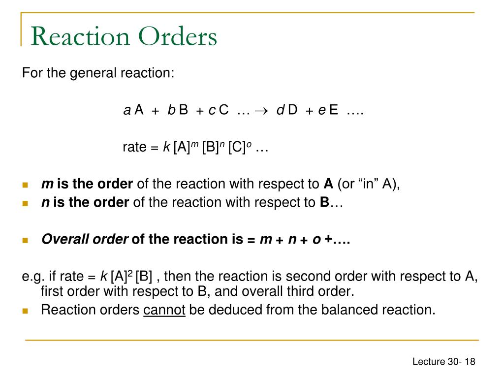 PPT - CHEM1612 - Pharmacy Week 11: Kinetics - Rate Law PowerPoint ...