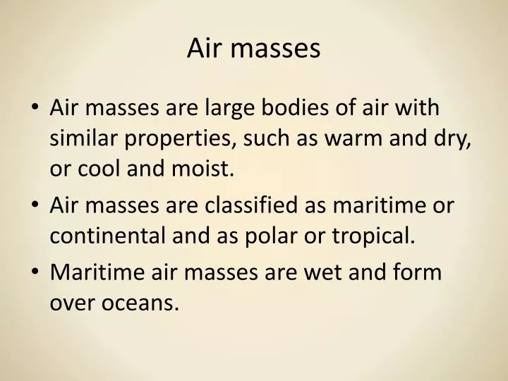 PPT - Air masses PowerPoint Presentation, free download - ID:2068278