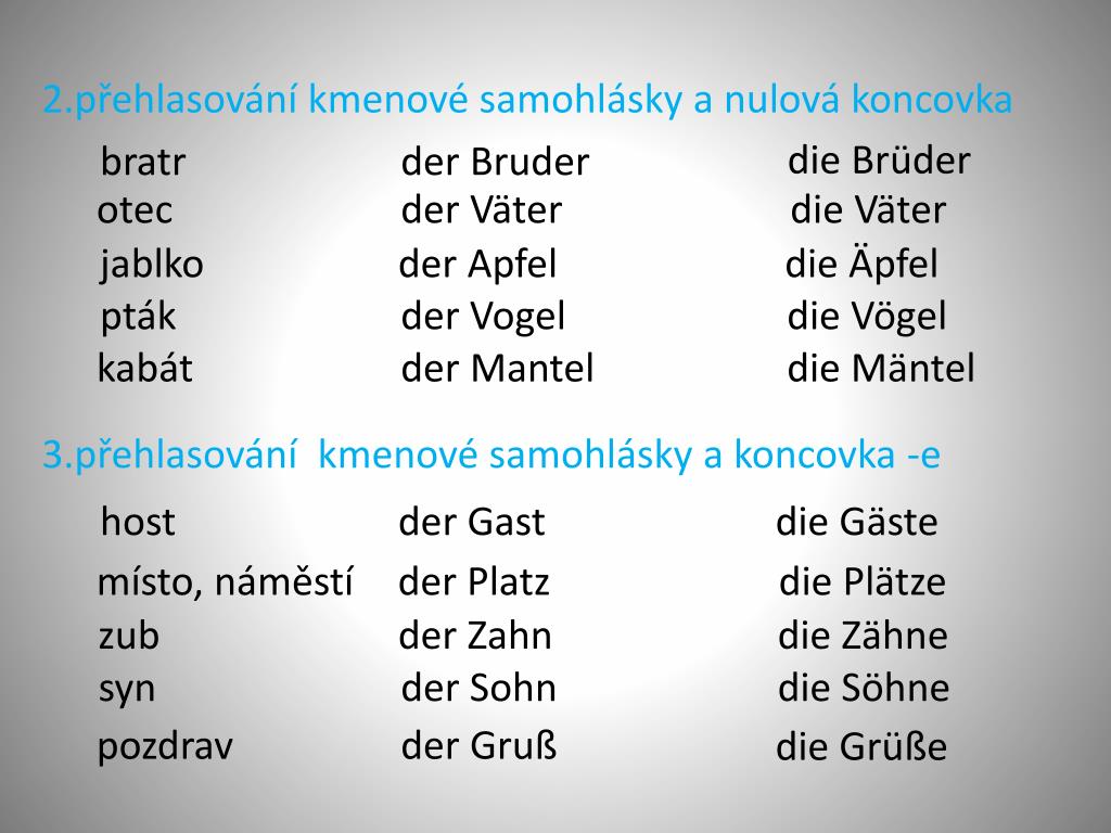 PPT - Die Pluralformen (Tvary množného čísla) PowerPoint Presentation ...