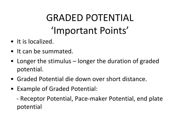 PPT - GRADED POTENTIAL & ACTION POTENTIAL PowerPoint Presentation - ID ...