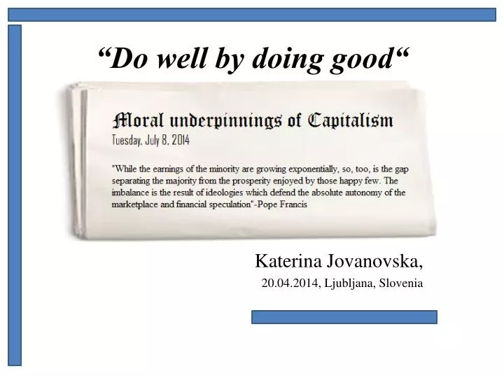 PPT - “Do well by doing good“ PowerPoint Presentation, free download ...
