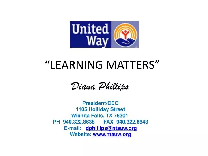 PPT - “LEARNING MATTERS” PowerPoint Presentation, free download - ID ...