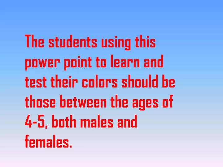 PPT - LeArNiNg CoLoRs FoR KiDs PowerPoint Presentation, free download ...