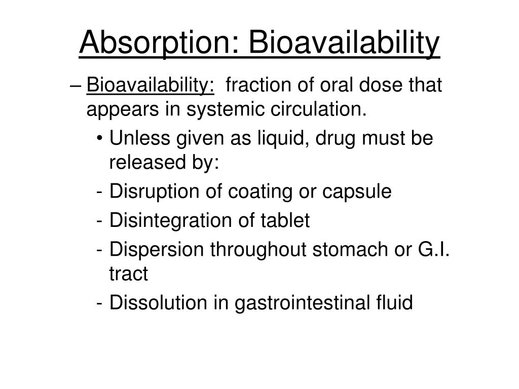 PPT - Regulation of Drug Transport, Absorption, Distribution, Excretion ...